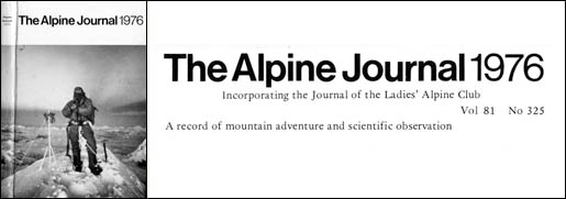 Alpine Journal 1976 - Contents